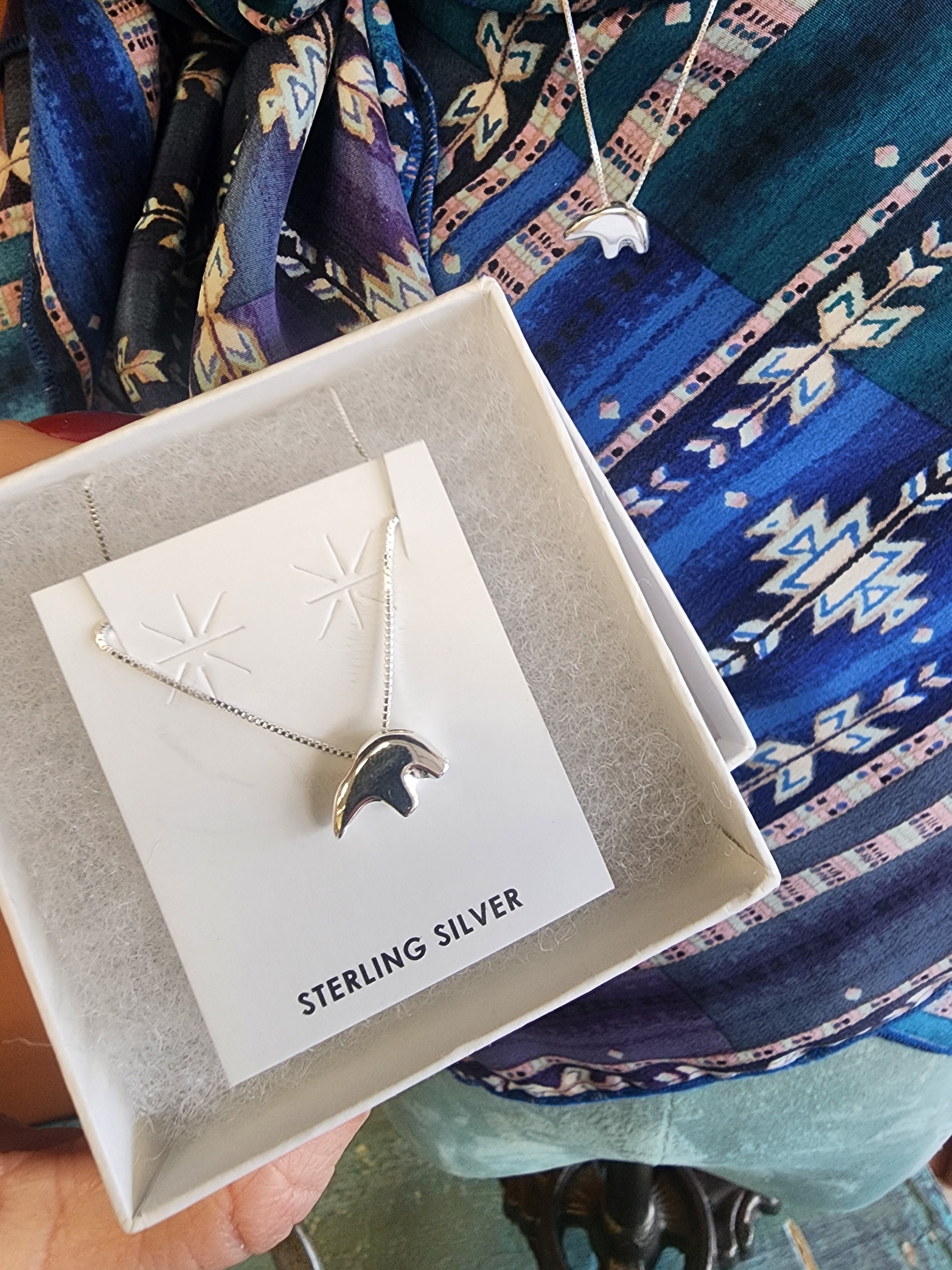 Sterling Silver Bear Necklace - 18" – High Plains Turquoise | Cheyenne, WY