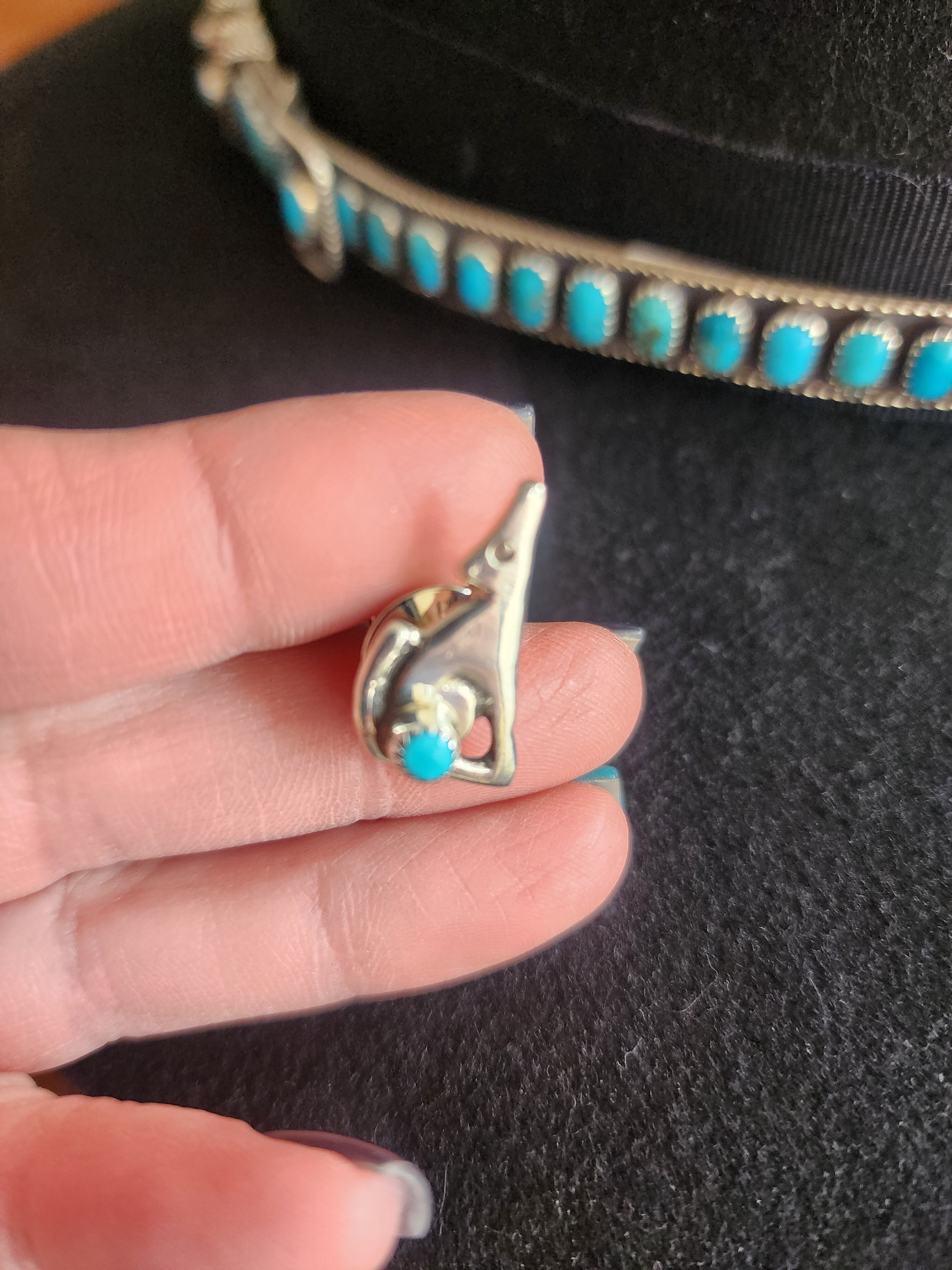 Navajo Sterling Silver Coyote Pin – High Plains Turquoise | Cheyenne, WY