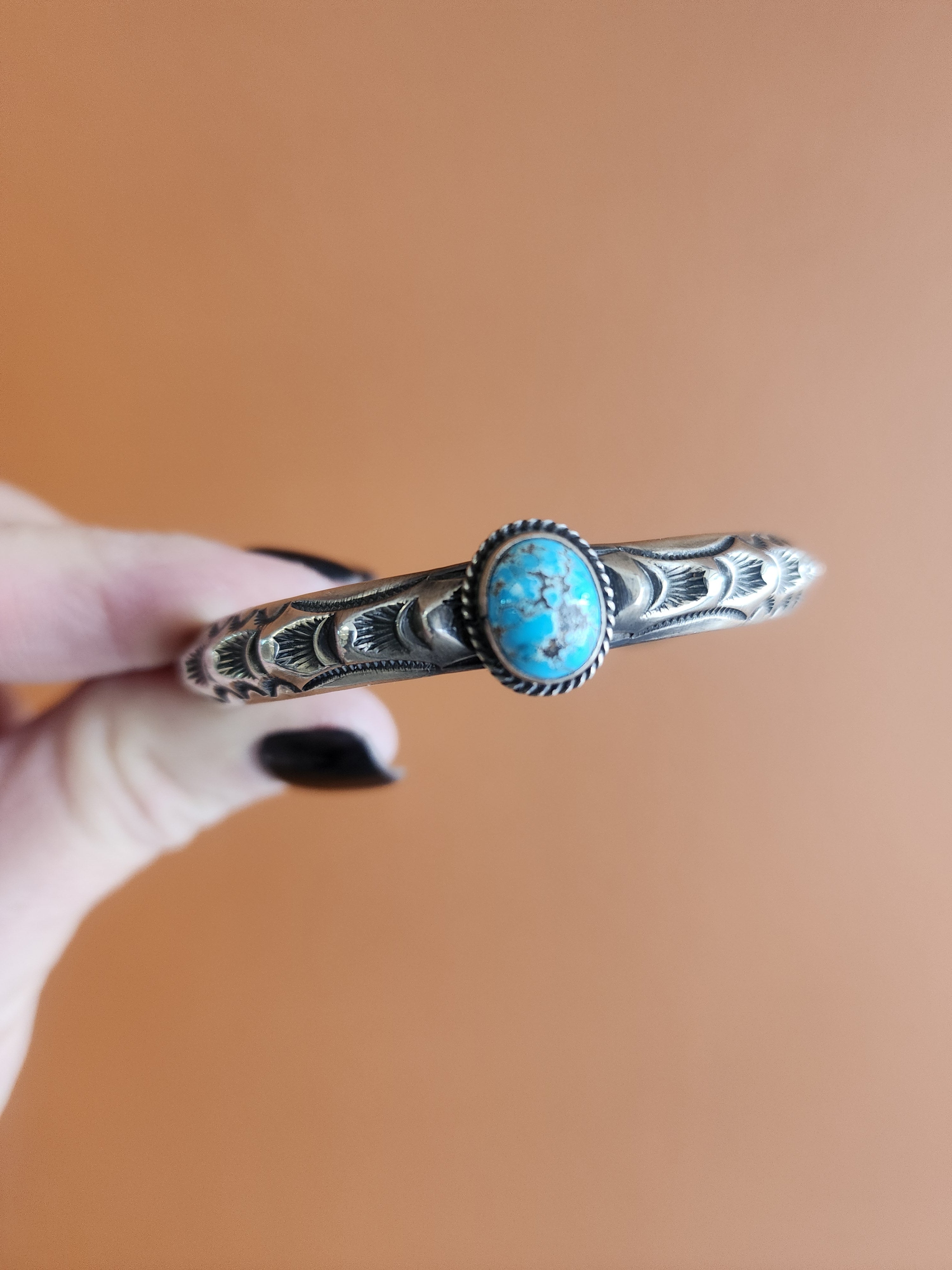 Roland Dixson Natural Persian Turquoise Cuff Bracelet – High Plains ...