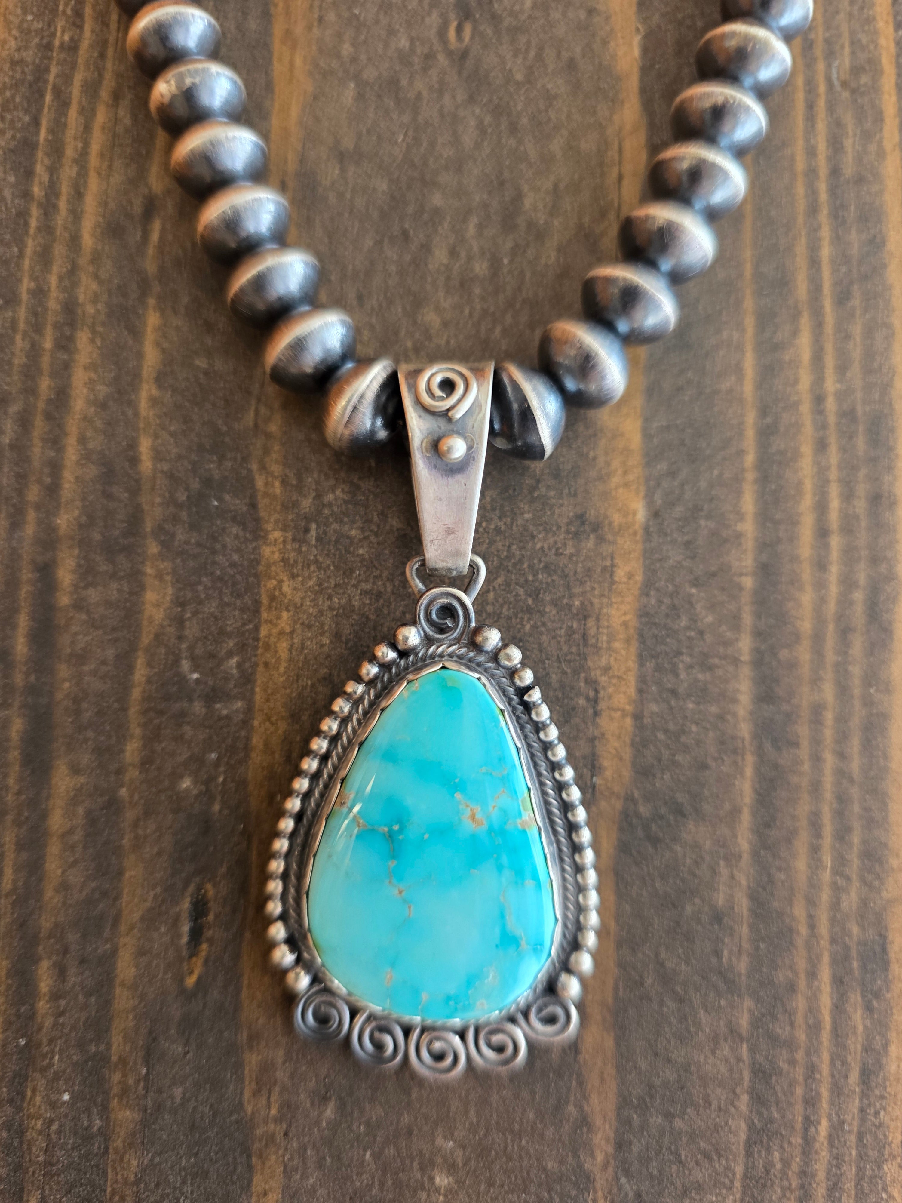 Begay Large Stone Sonoran Mountain Turquoise Pendant – High Plains ...